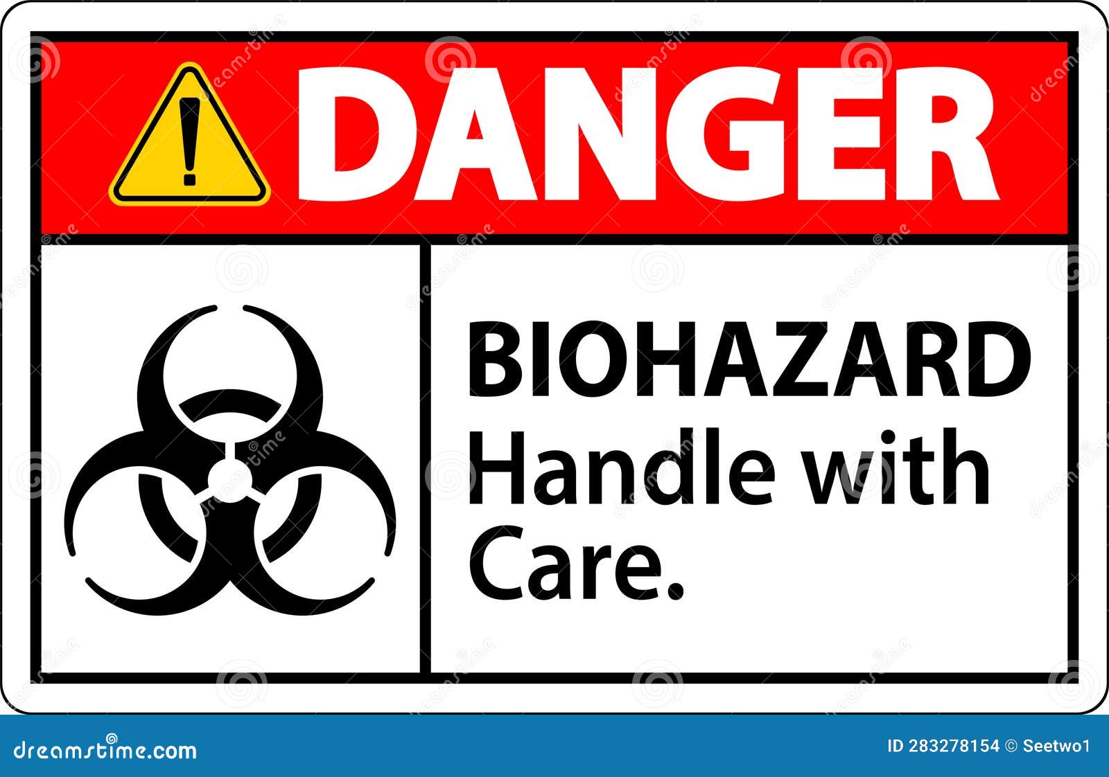 Biohazard Danger Label Biohazard, Handle with Care Stock Vector ...