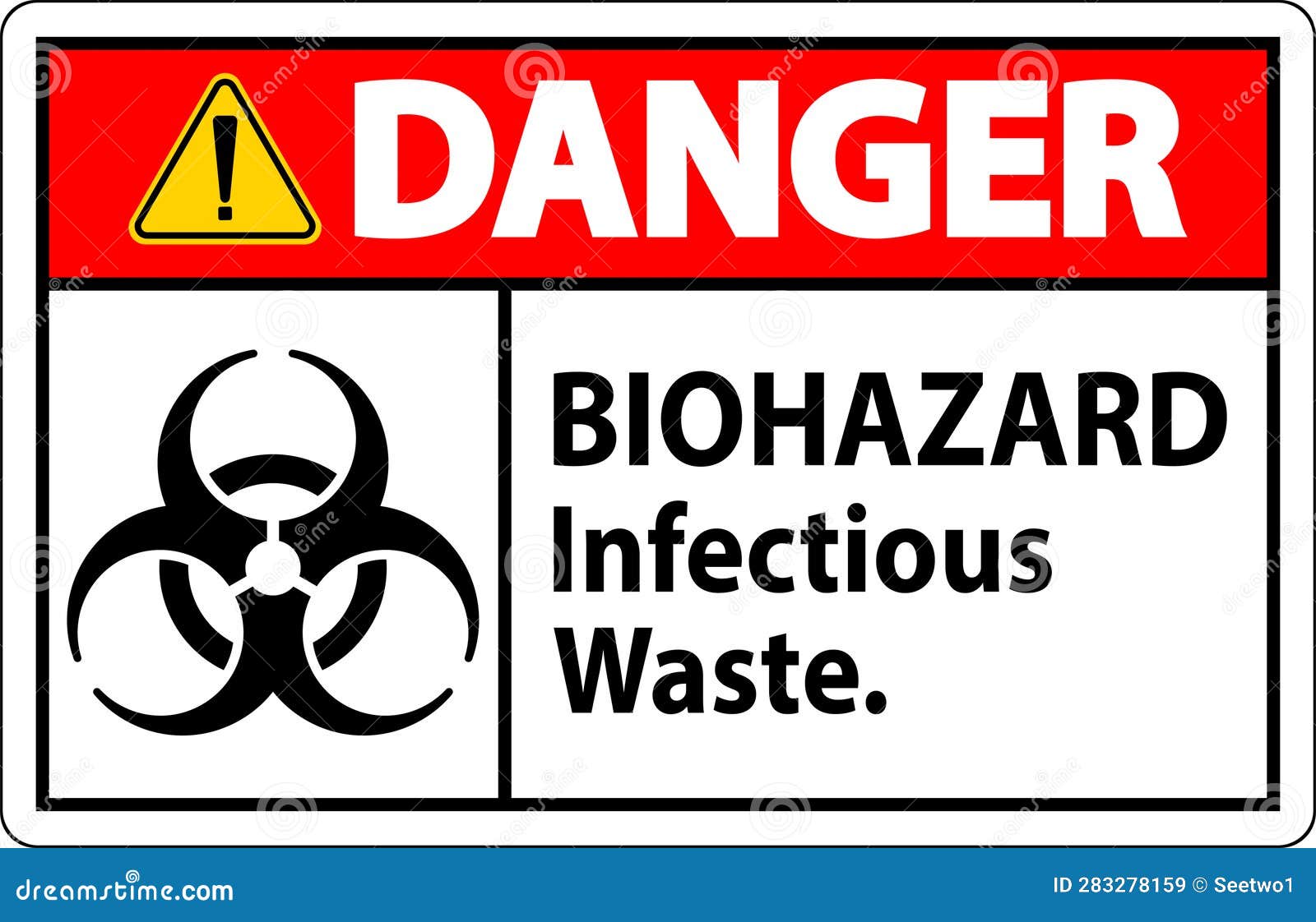 Biohazard Danger Label Biohazard Infectious Waste Stock Vector ...