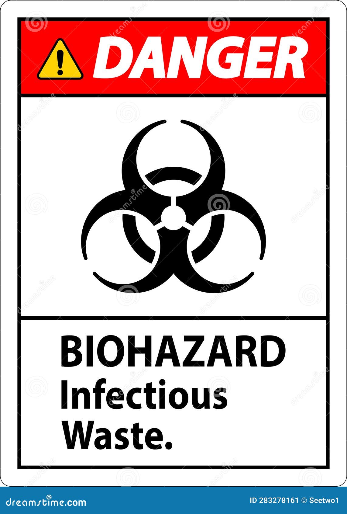 Biohazard Danger Label Biohazard Infectious Waste Stock Vector ...