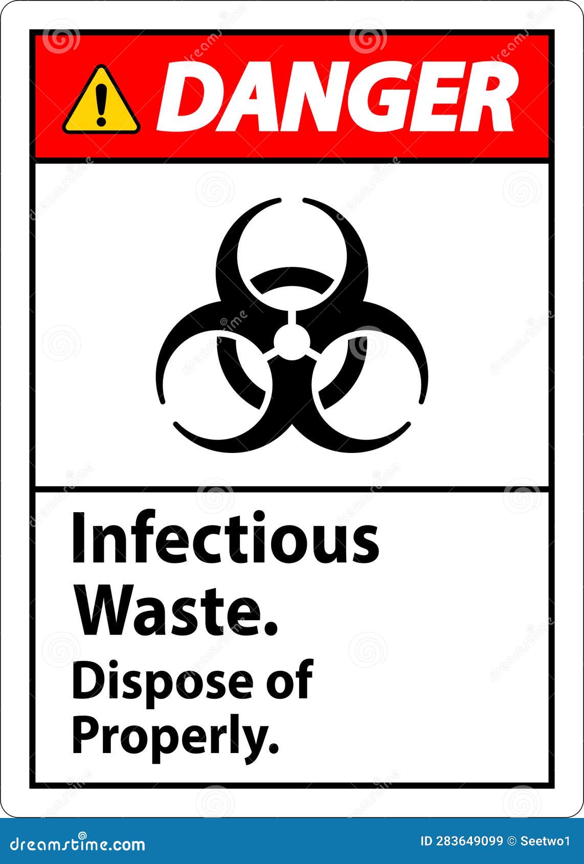 Biohazard Danger Label Infectious Waste, Dispose of Properly Stock ...