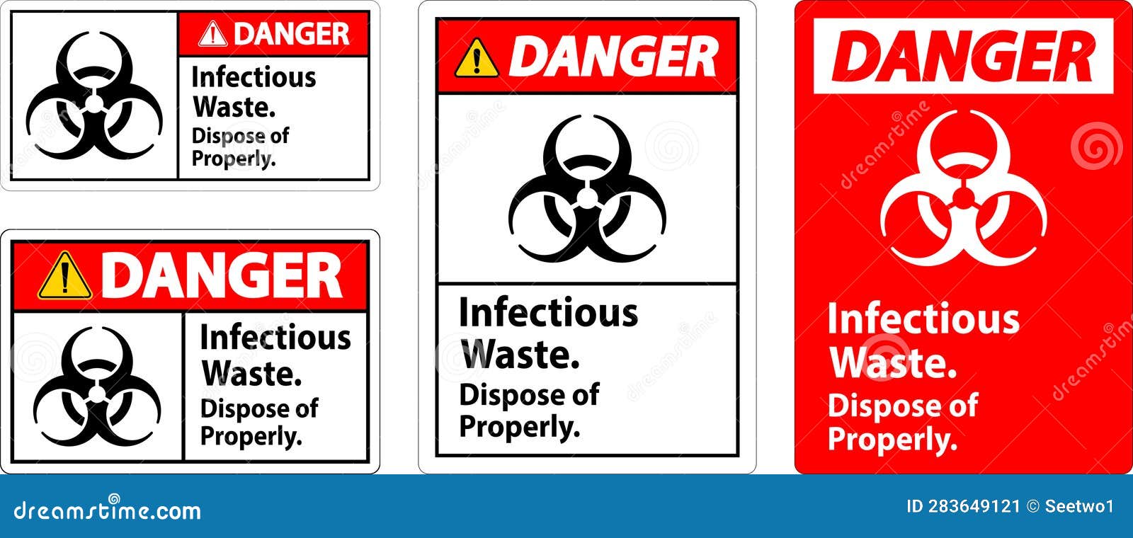 Biohazard Danger Label Infectious Waste, Dispose of Properly Stock ...