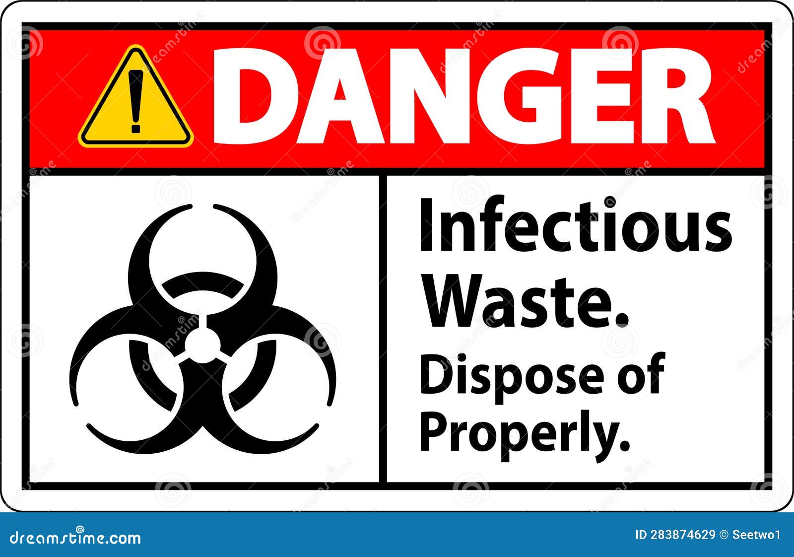Biohazard Danger Label Infectious Waste, Dispose of Properly Stock ...