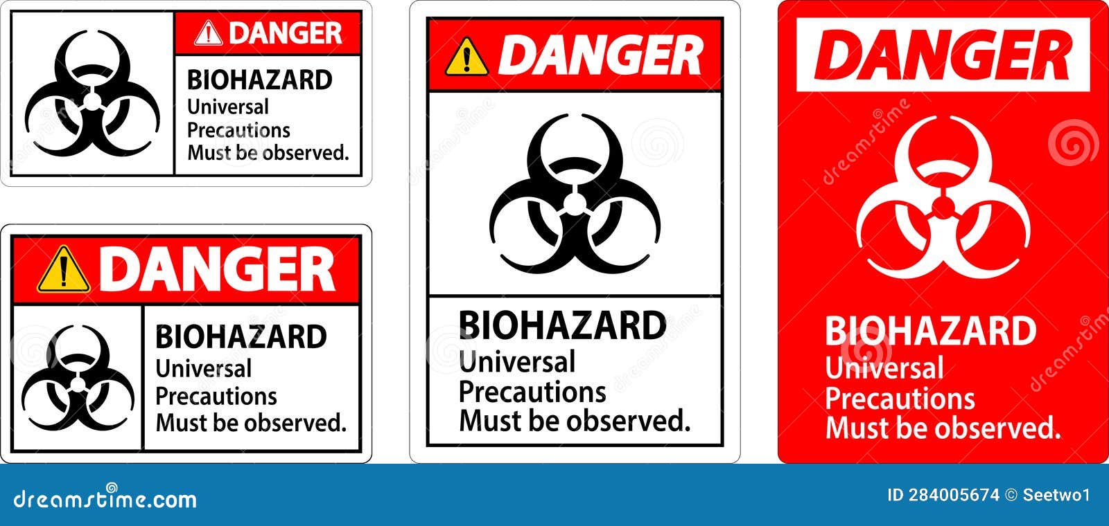 Biohazard Danger Label Biohazard Universal Precautions Must Be Observed ...