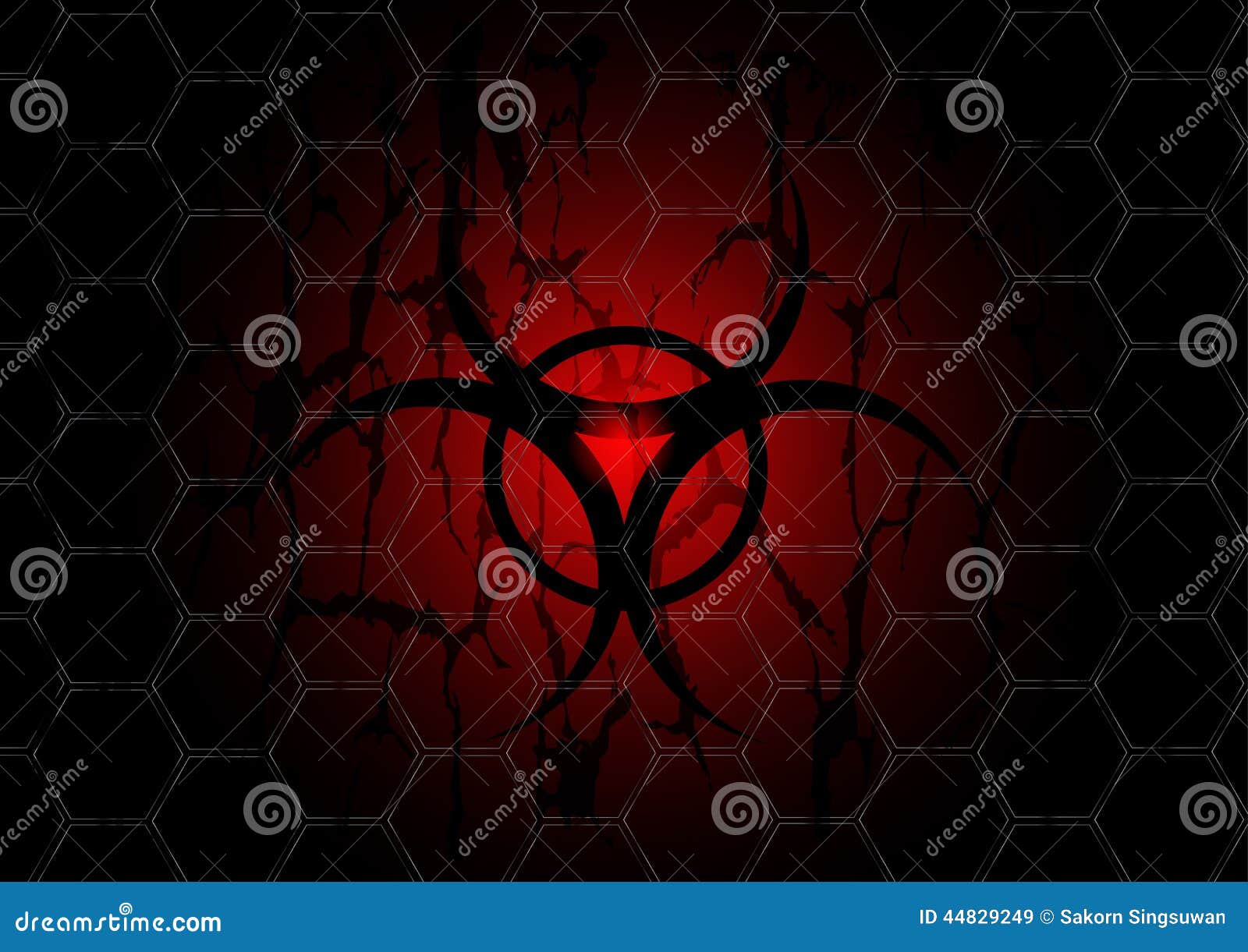 Biohazard Dark Green Symbol Behind Mesh Metal Cartoon Vector ...