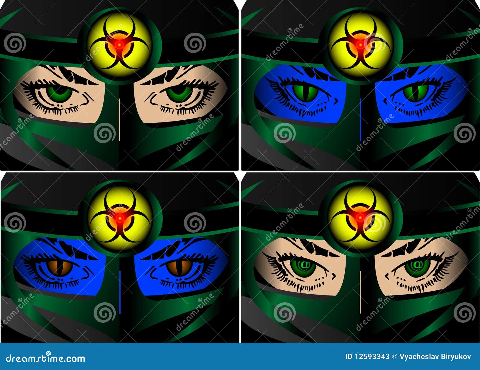 Biohazard eyes stock vector. Illustration of eyebrow - 12593343