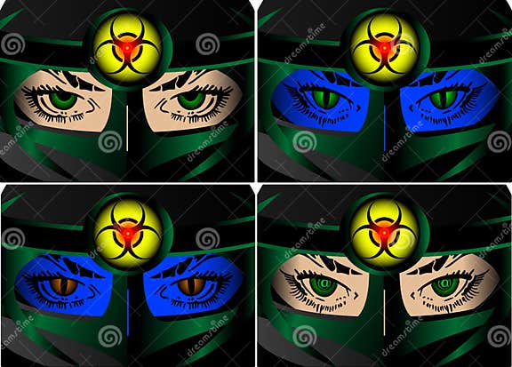 Biohazard eyes stock vector. Illustration of eyebrow - 12593343