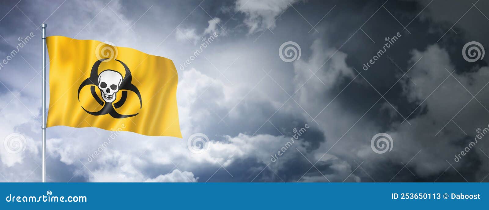 Biohazard Flag on a Cloudy Sky Stock Image - Image of cloud, rippled ...
