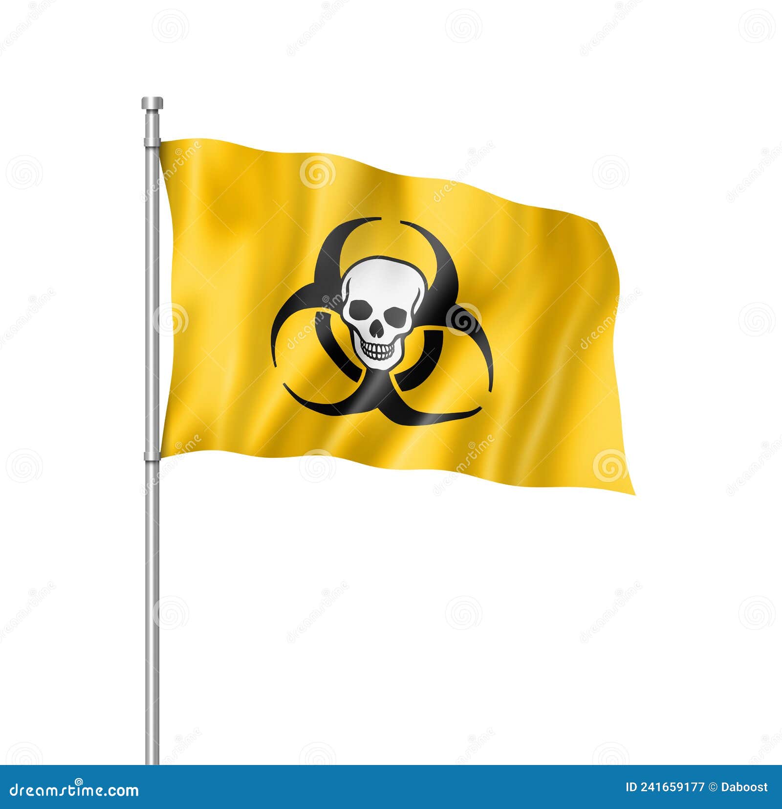 Biohazard Flag Isolated on White Stock Illustration - Illustration of ...