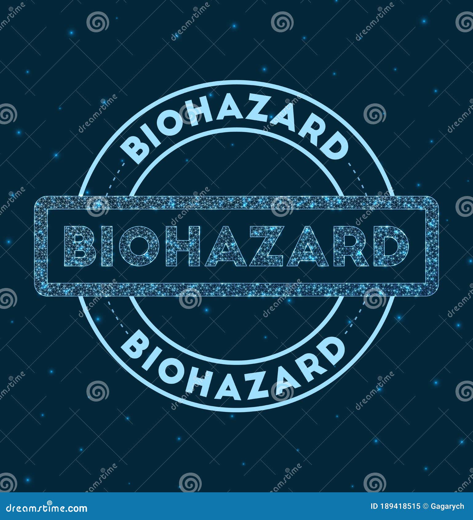 Biohazard. Glowing Round Badge Stock Vector - Illustration of ...