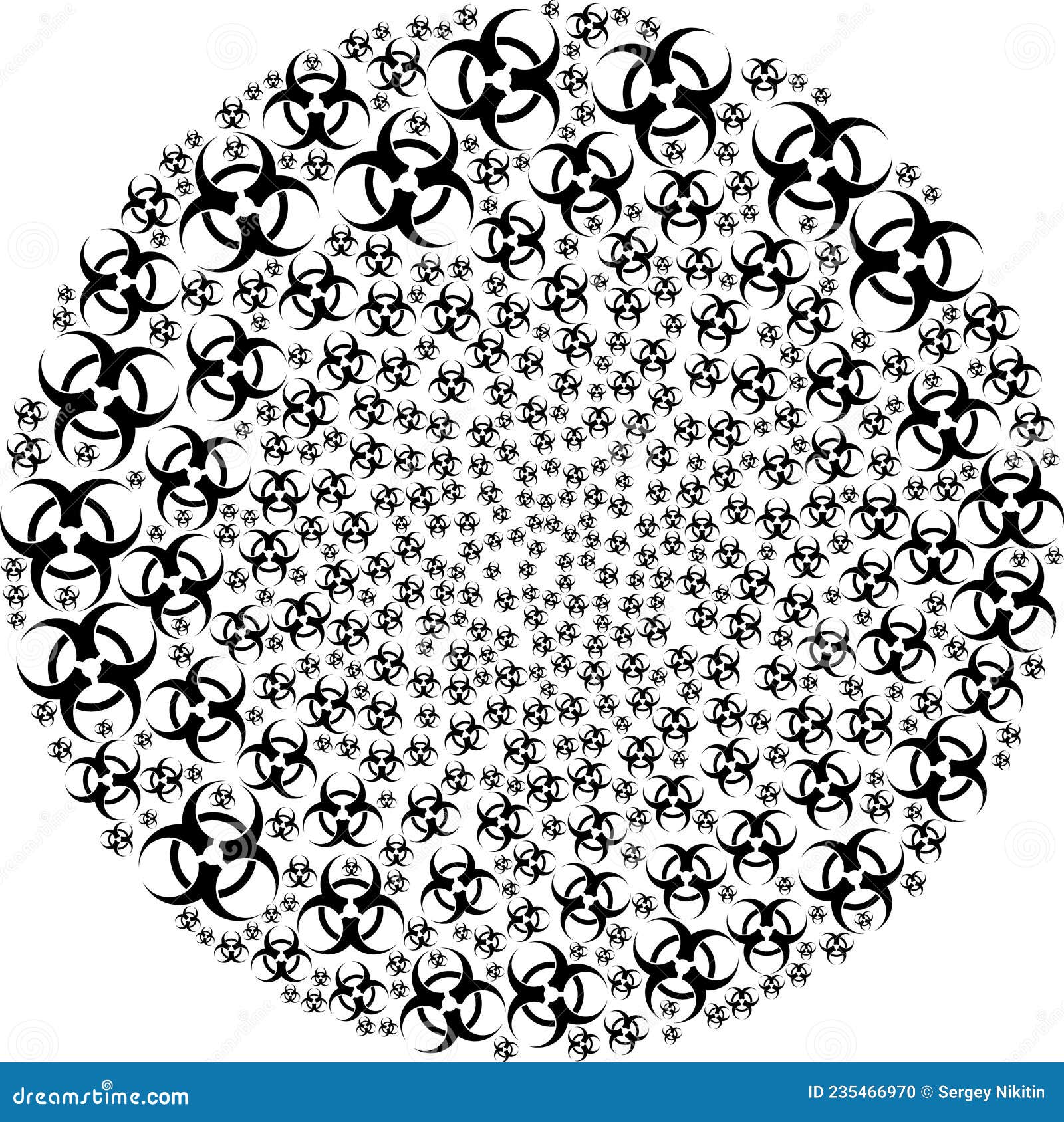 Biohazard Icon Explosion Spheric Cluster Collage Stock Vector ...