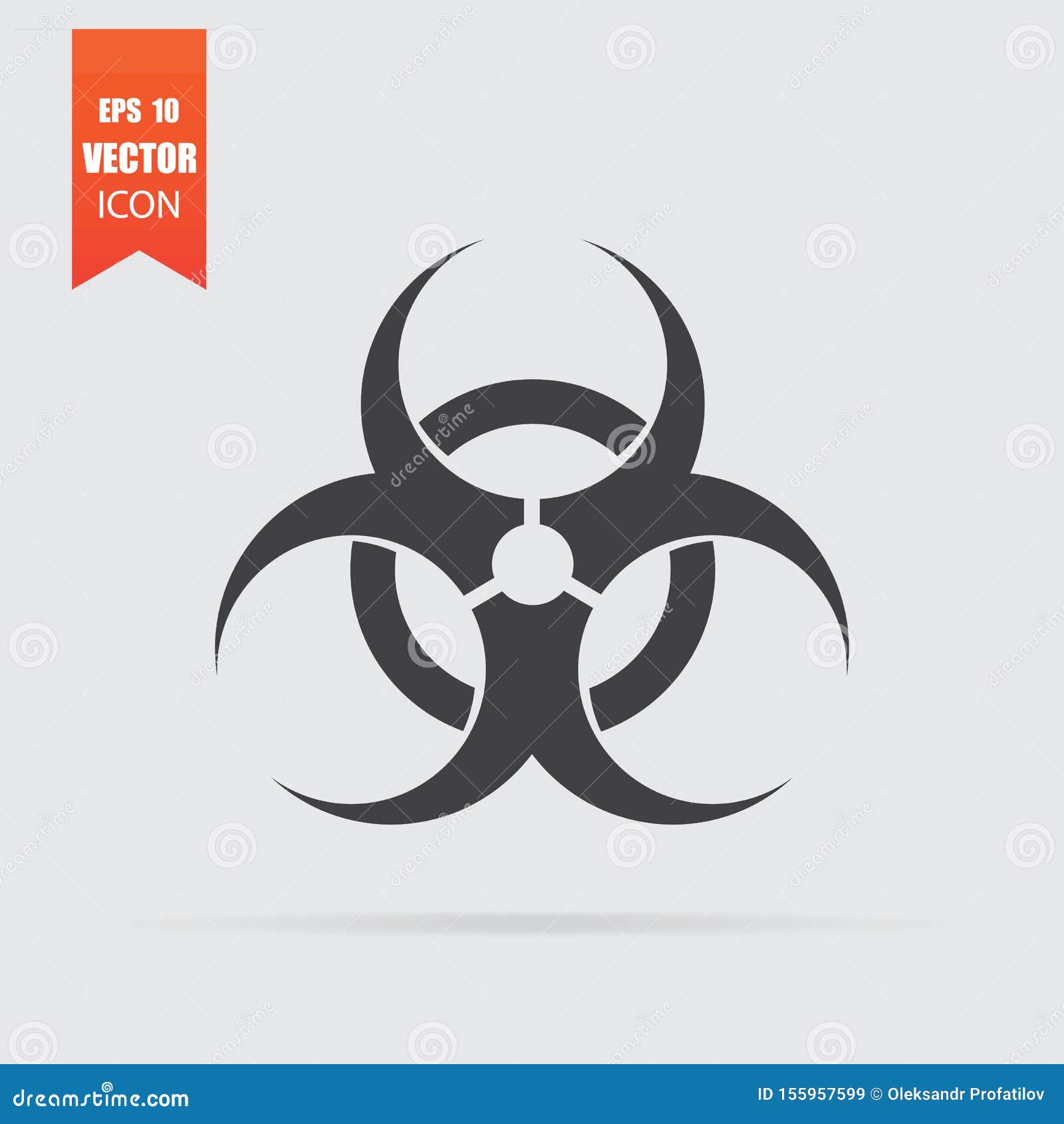 Biohazard Icon in Flat Style Isolated on Grey Background Stock Vector ...