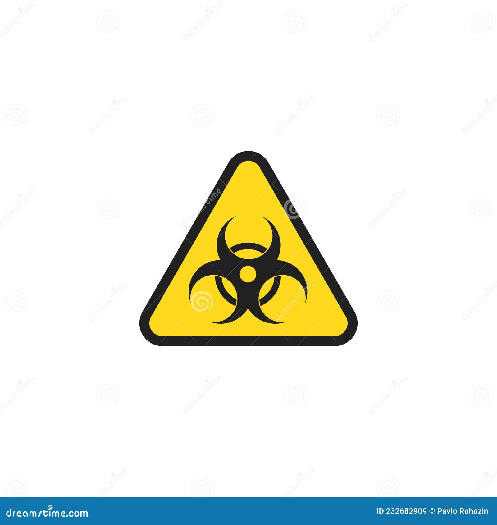 Biohazard Icon, Simple Bio Danger Sign. Triangle Warning Concept in ...
