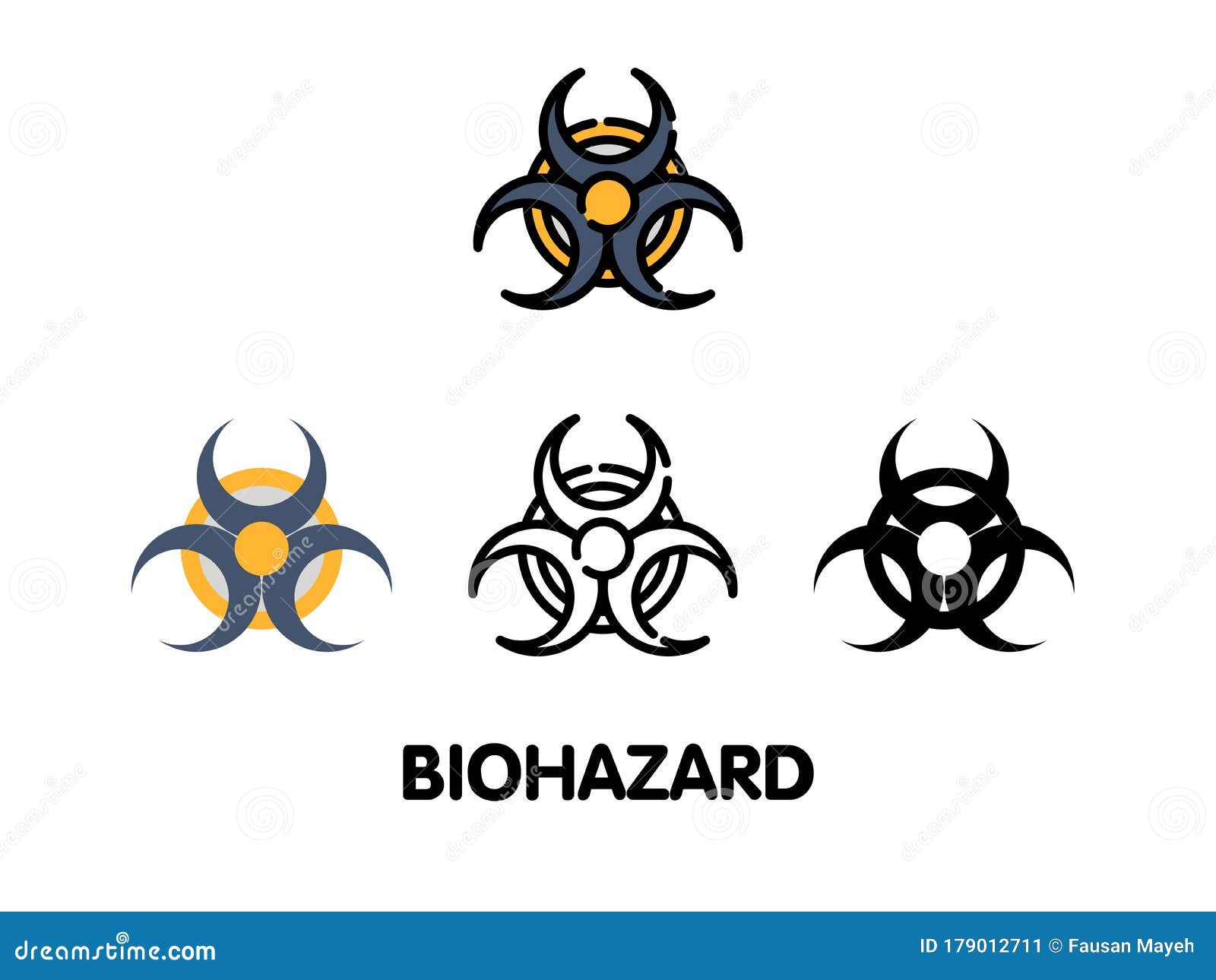 Biohazard Icon 4 Style Included Outline , Flat, Color Line and Solid ...