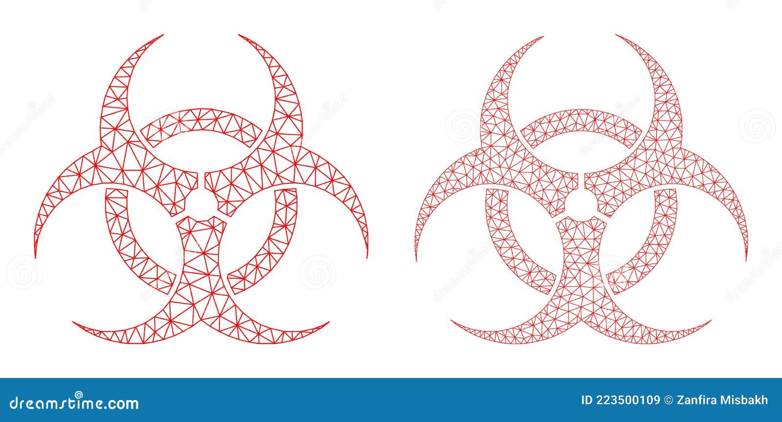 Biohazard Icons - Vector Triangle Mesh Stock Vector - Illustration of ...