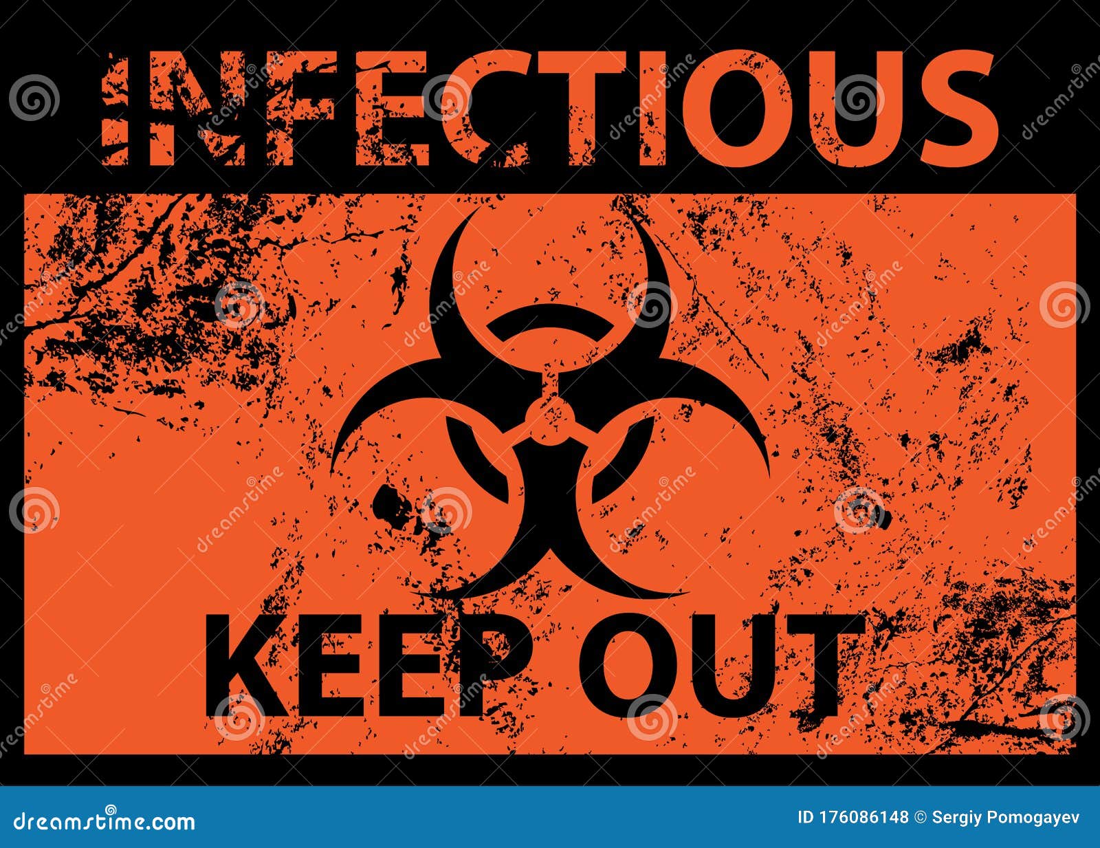 Biohazard Infectious Poster and Grunge Texture Stock Vector ...