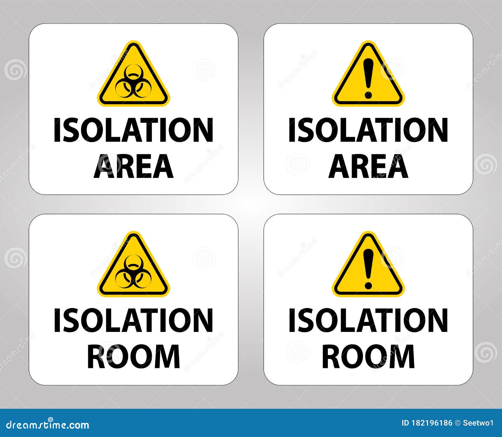 Biohazard Isolation Area and Room Sign on White Background,Vector ...