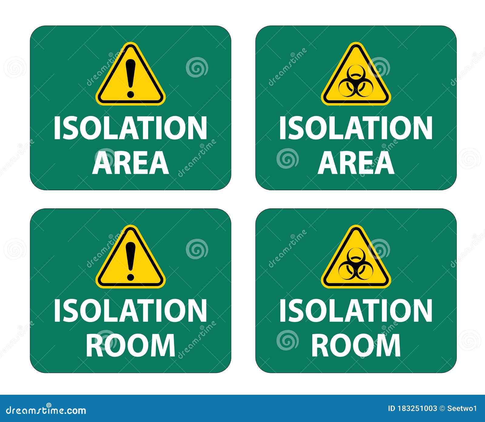 Biohazard Isolation Area and Room Sign on White Background,Vector ...