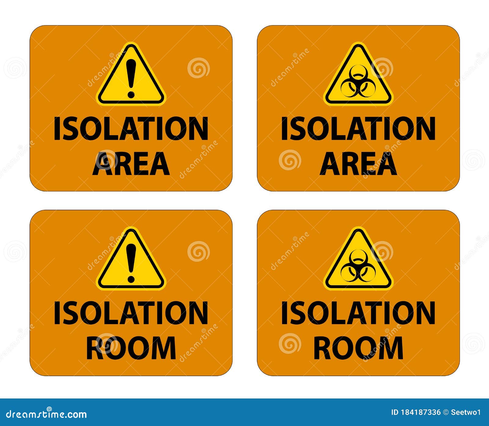 Biohazard Isolation Area and Room Sign on White Background,Vector ...