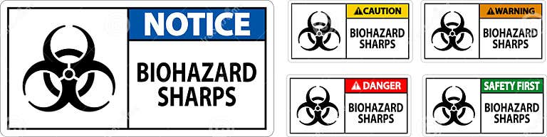 Biohazard Label, Biohazard Sharps Stock Vector - Illustration of ...