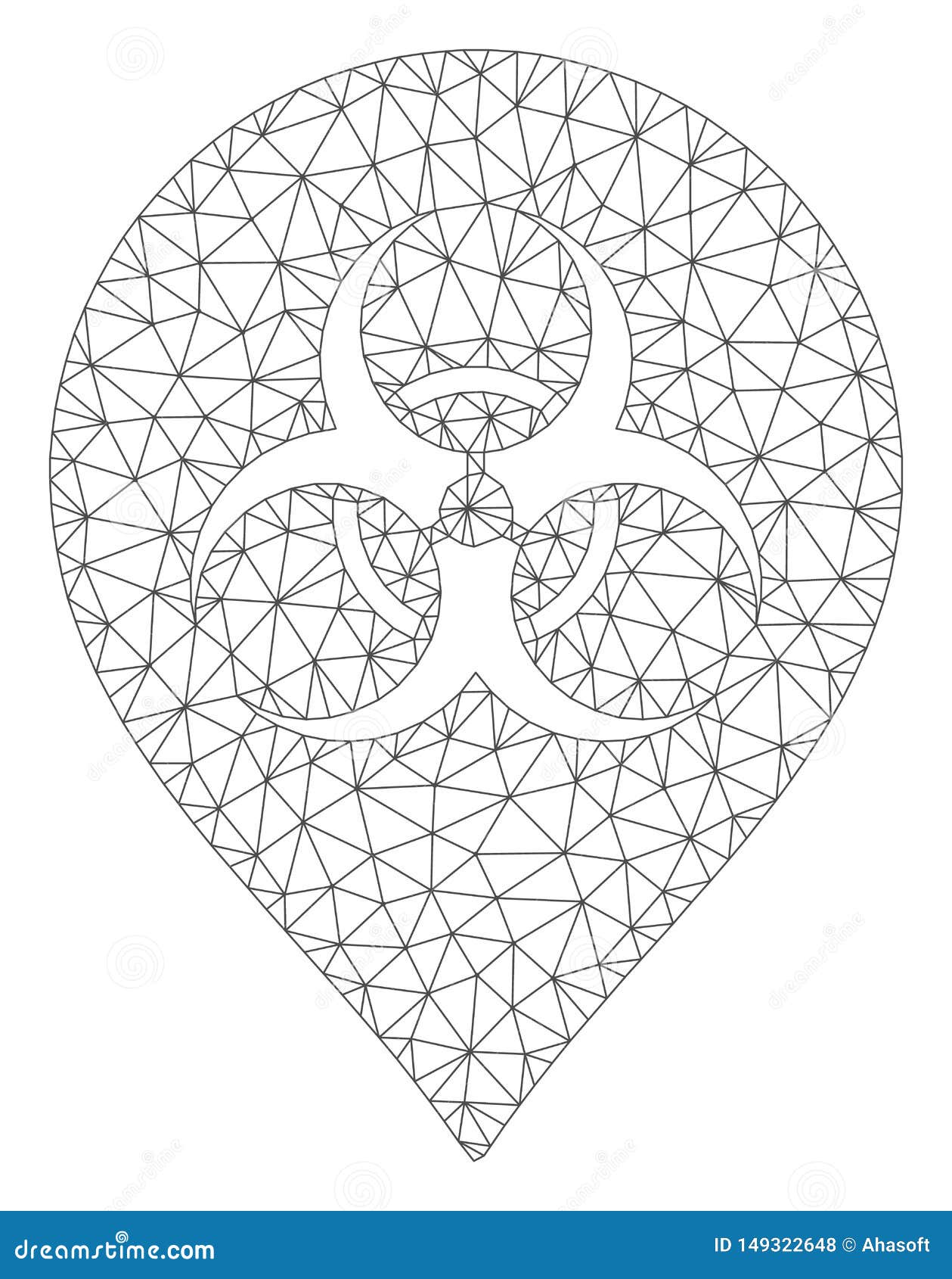 Biohazard Marker Vector Mesh 2D Model Stock Vector - Illustration of ...