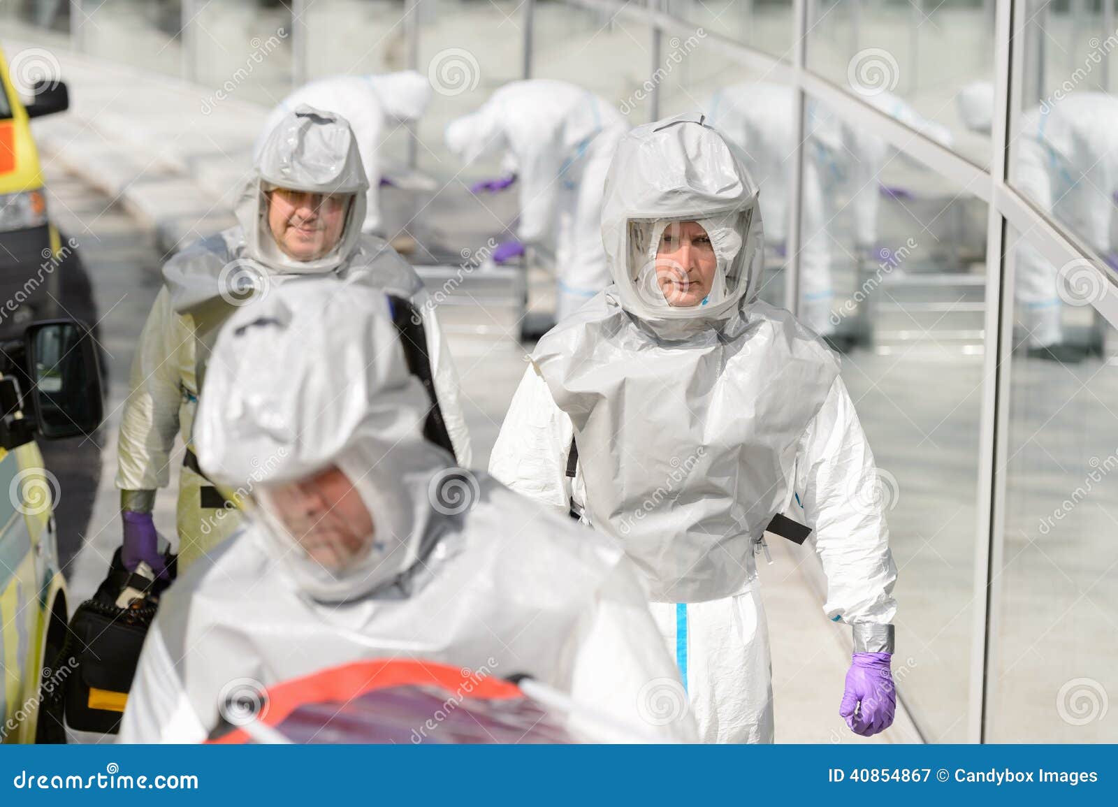 Biohazard Medical Team in Protective Uniform Stock Image - Image of ...