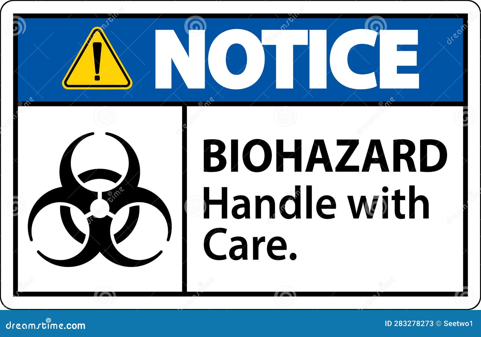 Biohazard Notice Label Biohazard, Handle with Care Stock Vector ...