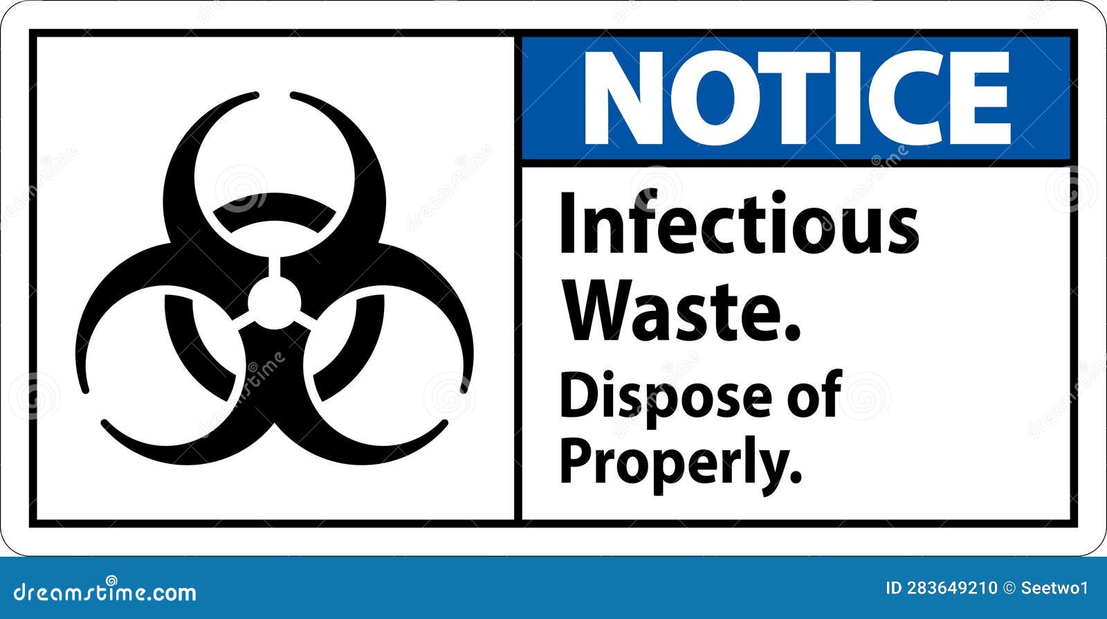 Biohazard Notice Label Infectious Waste, Dispose of Properly Stock ...
