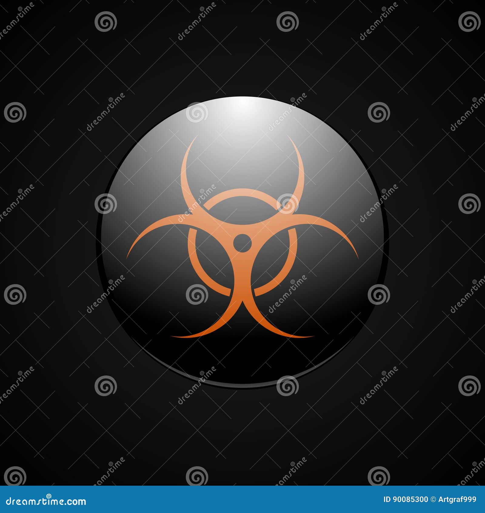 Biohazard orange symbol stock vector. Illustration of infection - 90085300