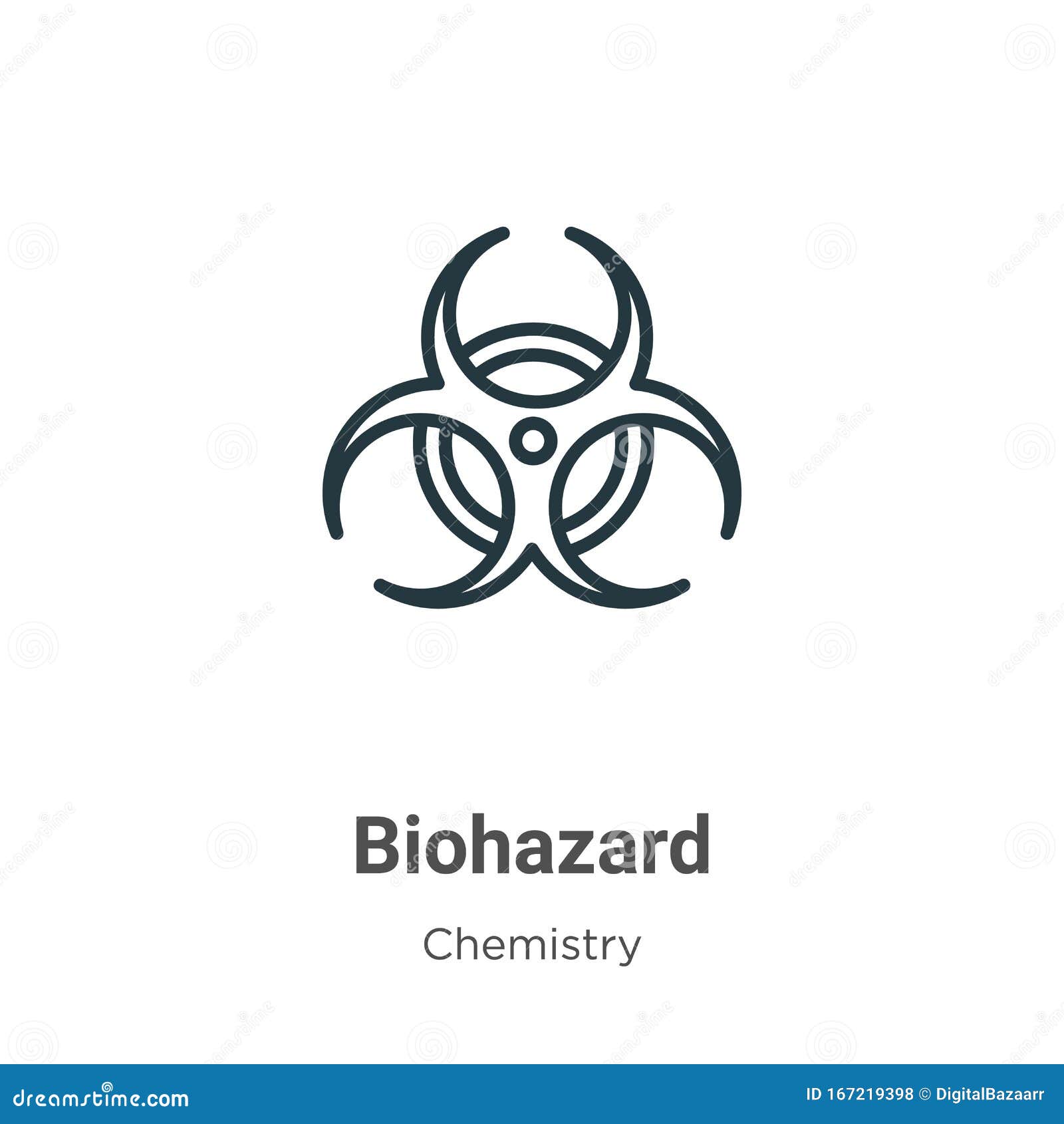Biohazard Outline Vector Icon. Thin Line Black Biohazard Icon, Flat ...