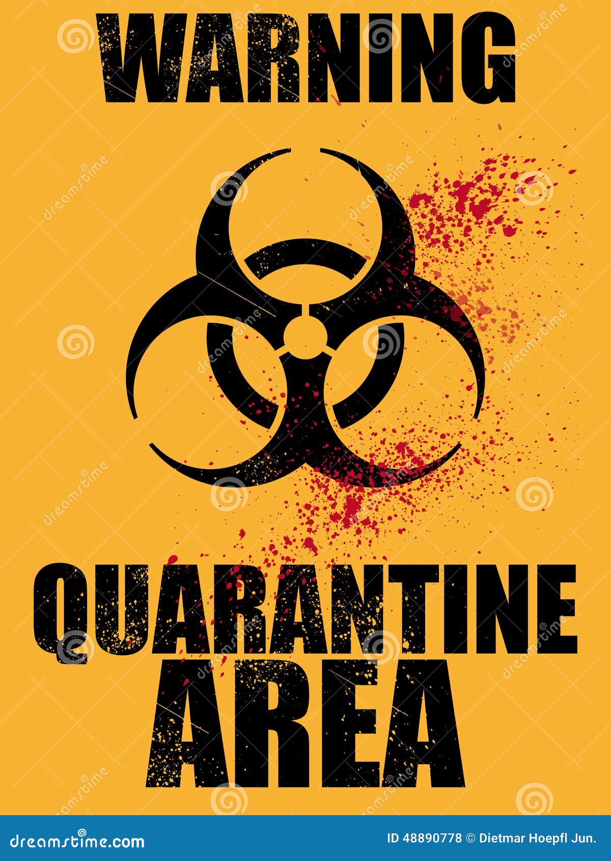 Set Of Biohazard Quarantine Square Layout Warning Signs Cartoon Vector ...