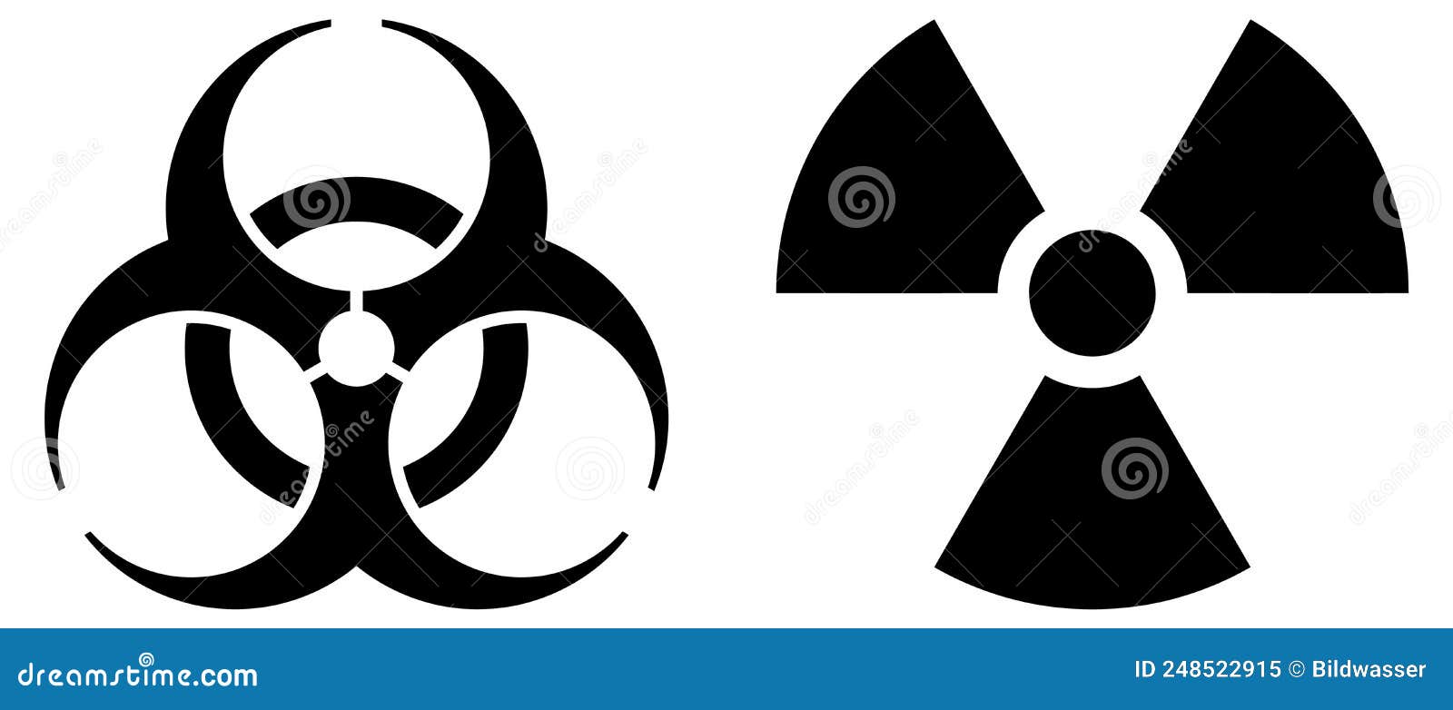 Biohazard and Radiation Nuclear Symbols Stock Vector - Illustration of ...