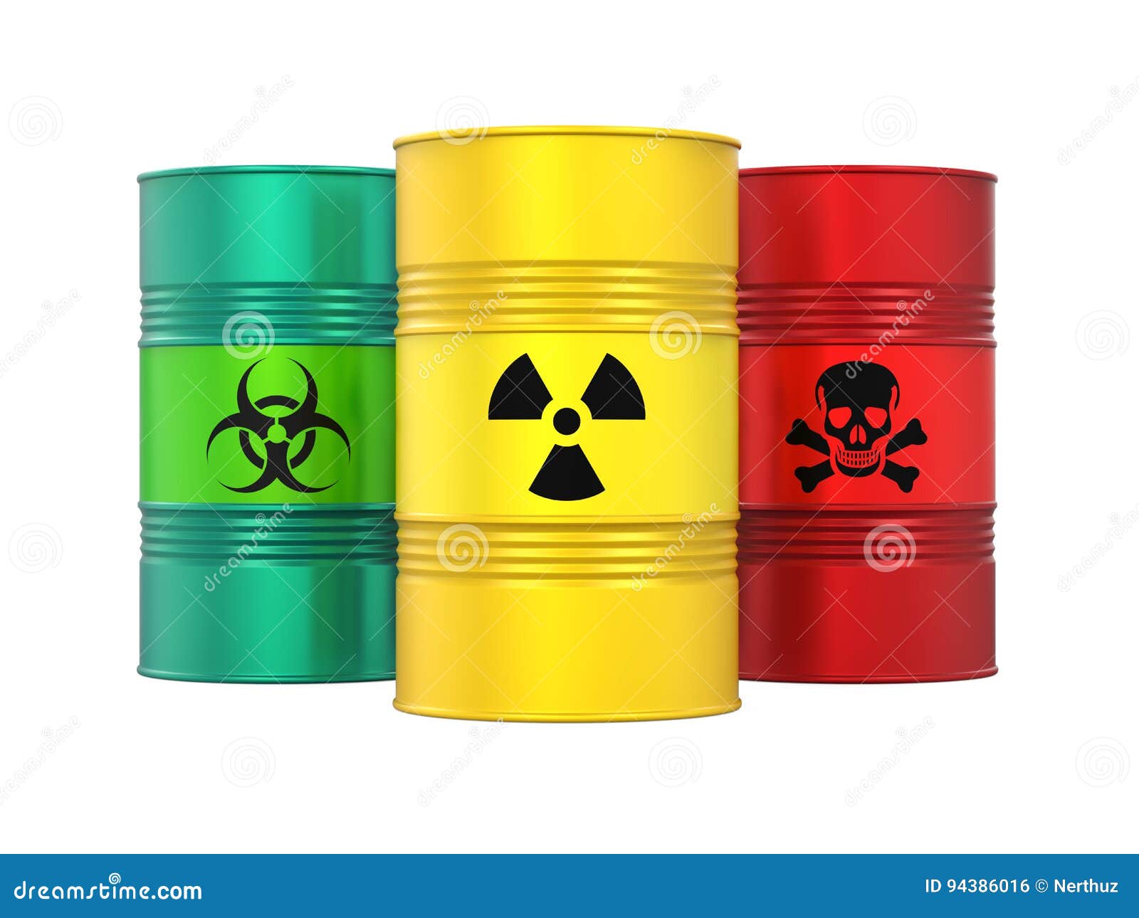 Biohazard, Radioactive and Poisonous Barrels Isolated Stock ...