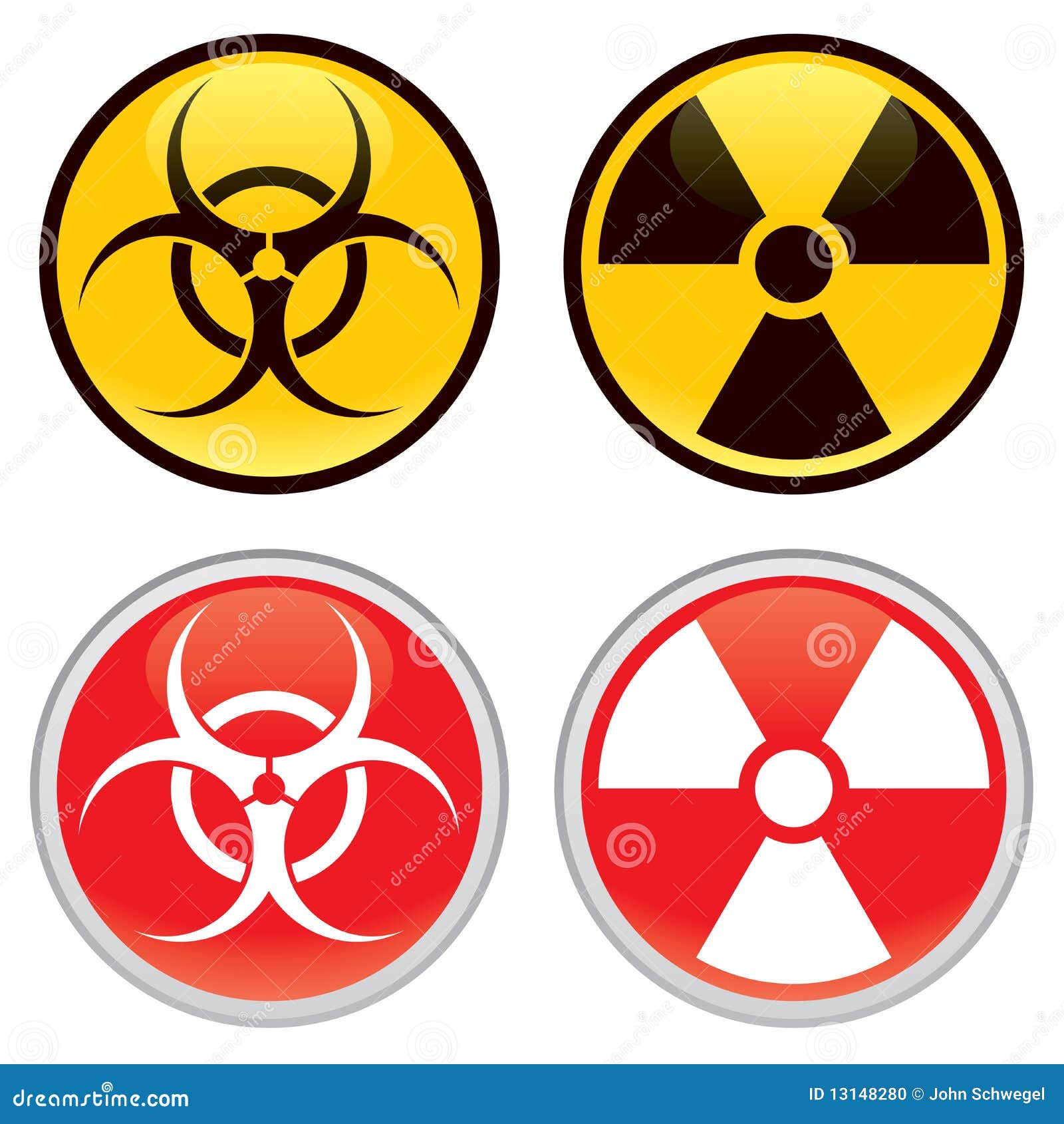 Radioactive Warning Yellow Circle Sign. Radioactivity Warning Vector ...