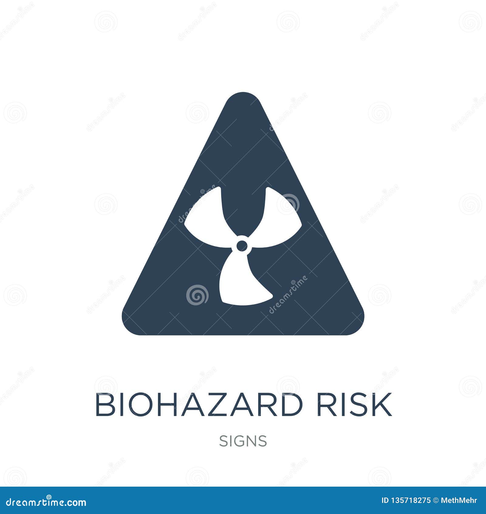 Biohazard Risk Triangular Icon in Trendy Design Style. Biohazard Risk ...
