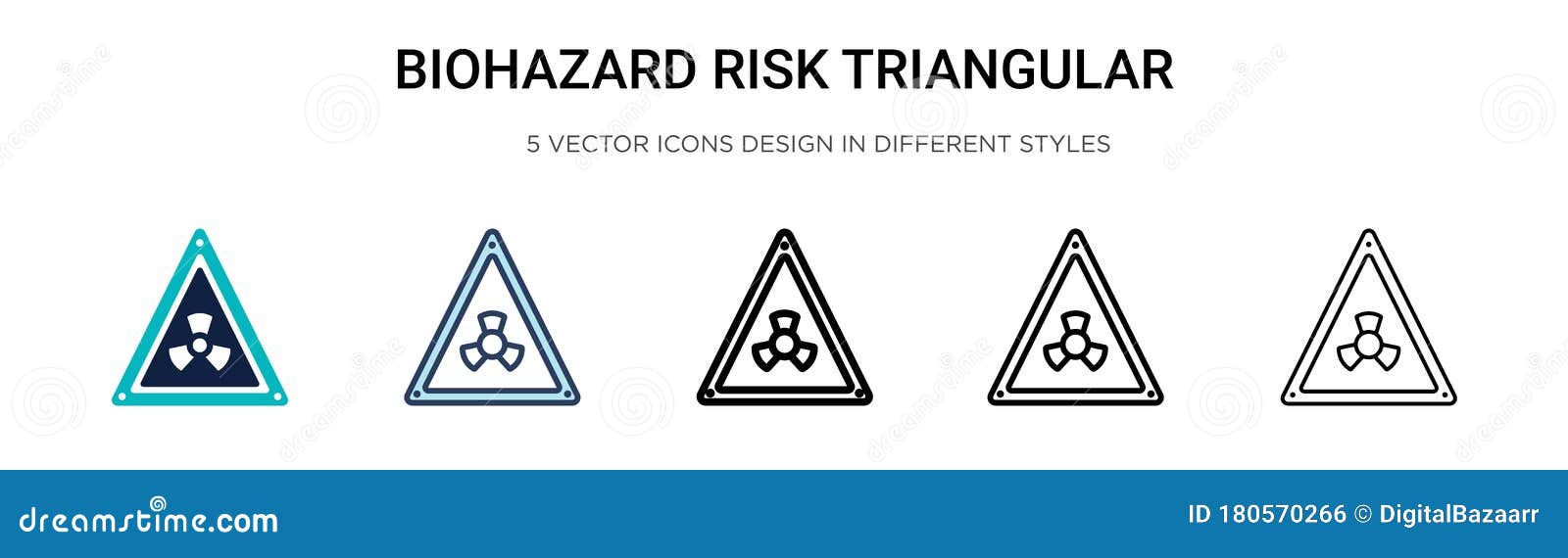 Biohazard Risk Triangular Signal Icon in Filled, Thin Line, Outline and ...