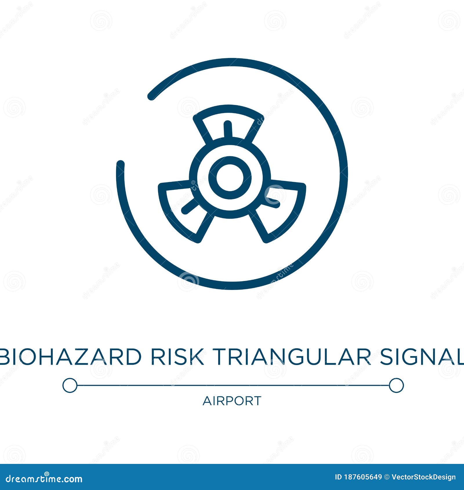 Biohazard Risk Triangular Signal Icon. Linear Vector Illustration from ...