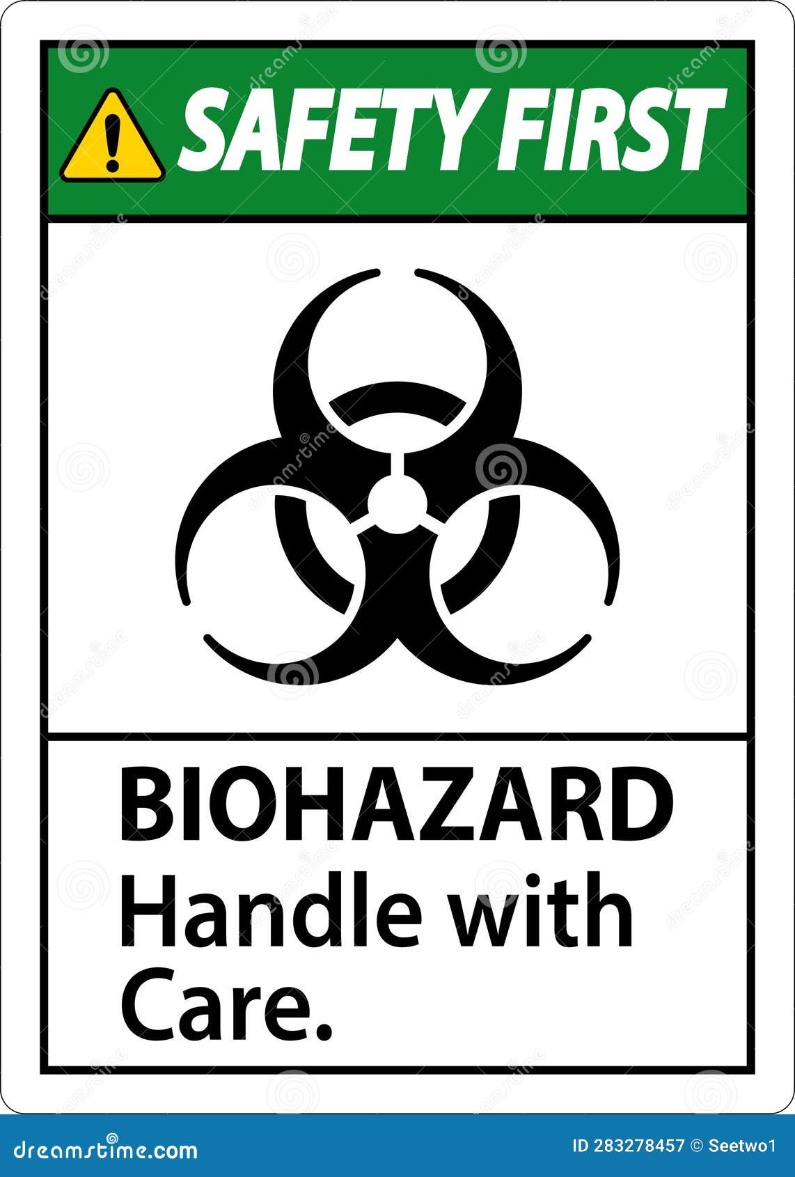 Biohazard Safety First Label Biohazard, Handle with Care Stock Vector ...