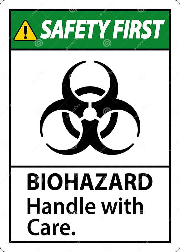 Biohazard Safety First Label Biohazard, Handle with Care Stock Vector ...
