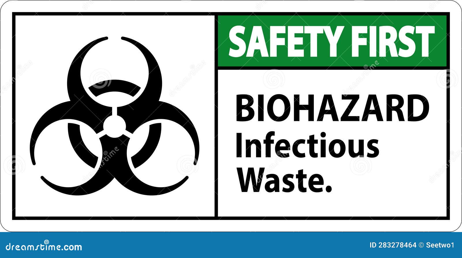Biohazard Safety First Label Biohazard Infectious Waste Stock Vector ...