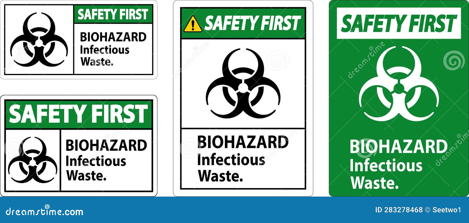 Biohazard Safety First Label Biohazard Infectious Waste Stock Vector ...