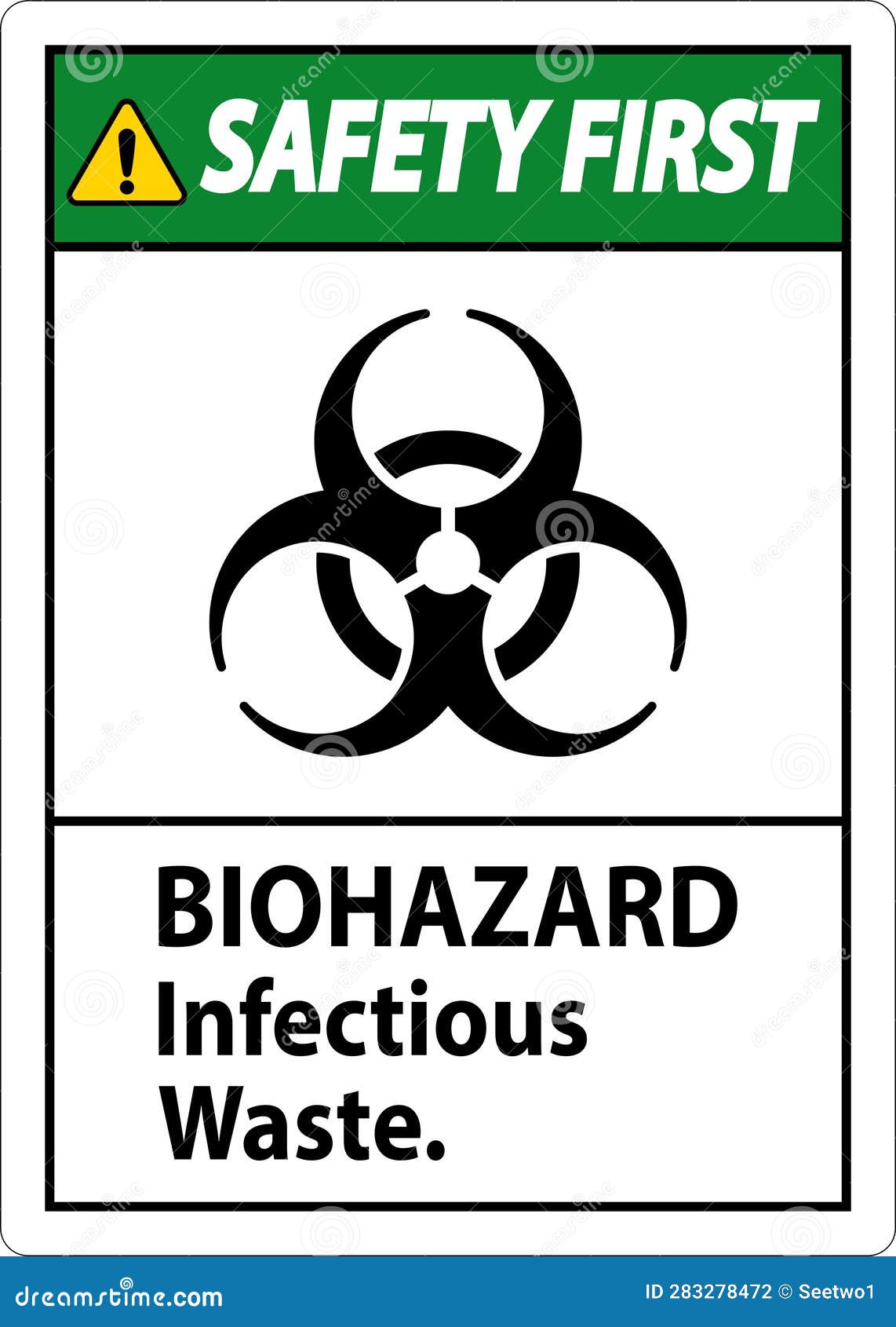 Biohazard Safety First Label Biohazard Infectious Waste Stock Vector ...
