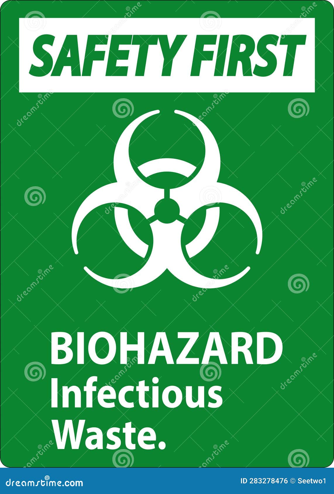 Biohazard Safety First Label Biohazard Infectious Waste Stock Vector ...