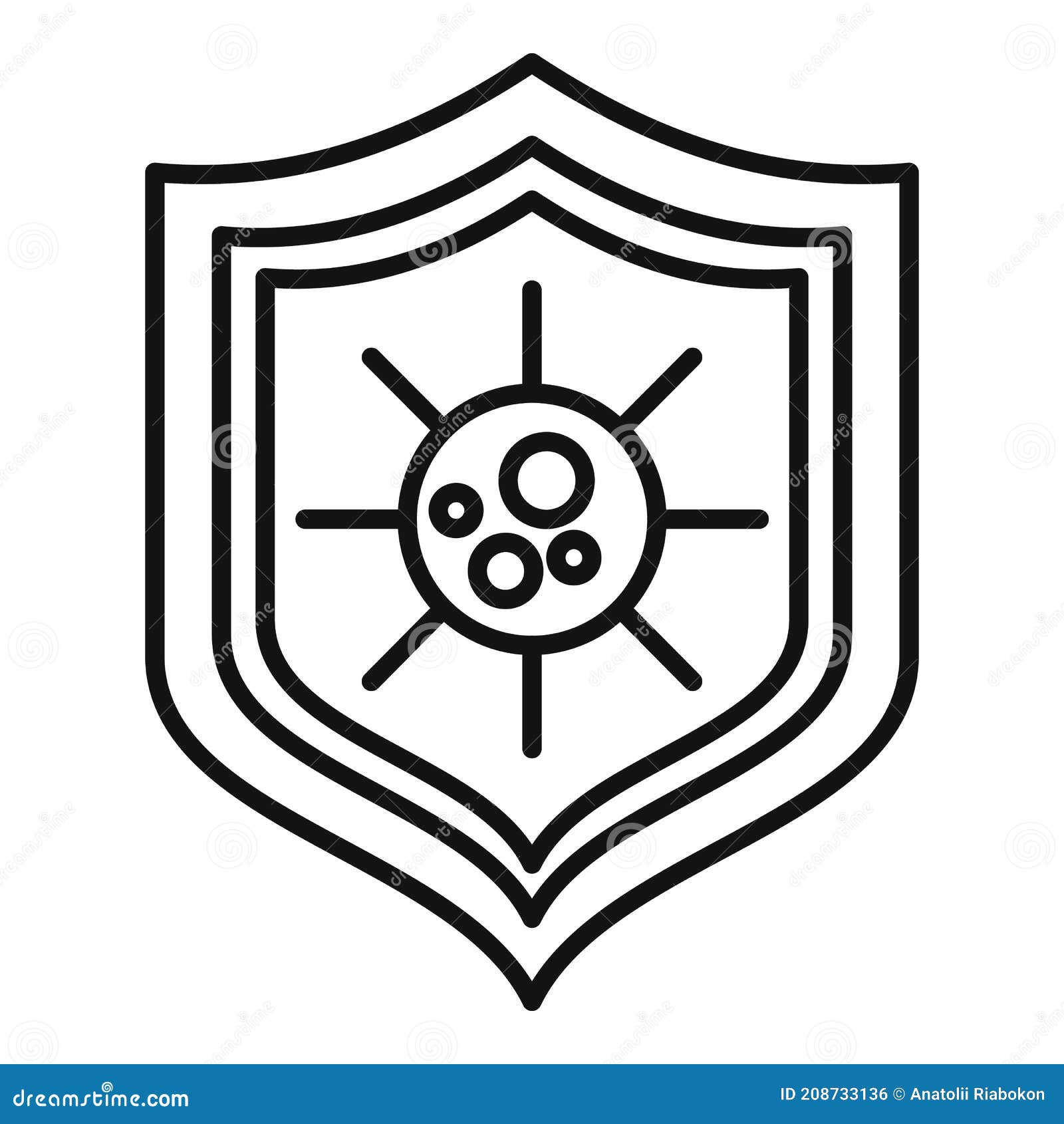 Biohazard Shield Icon, Outline Style Stock Vector - Illustration of ...