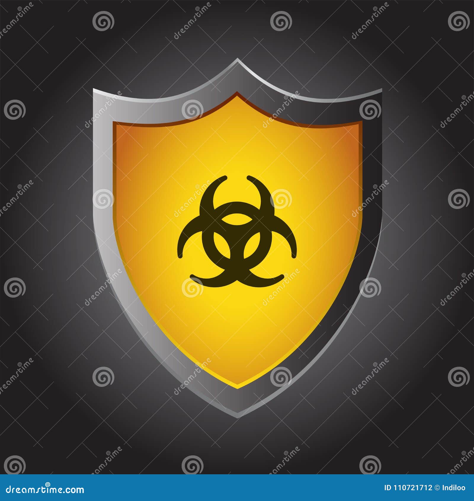 Biohazard shield icon stock illustration. Illustration of sign - 110721712