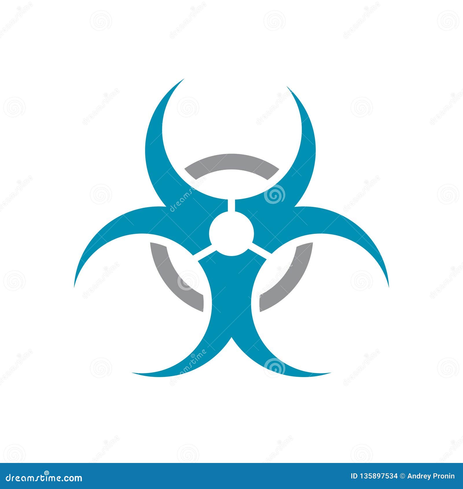 Biohazard Sign Icon Grey and Blue on White Background for Graphic and ...
