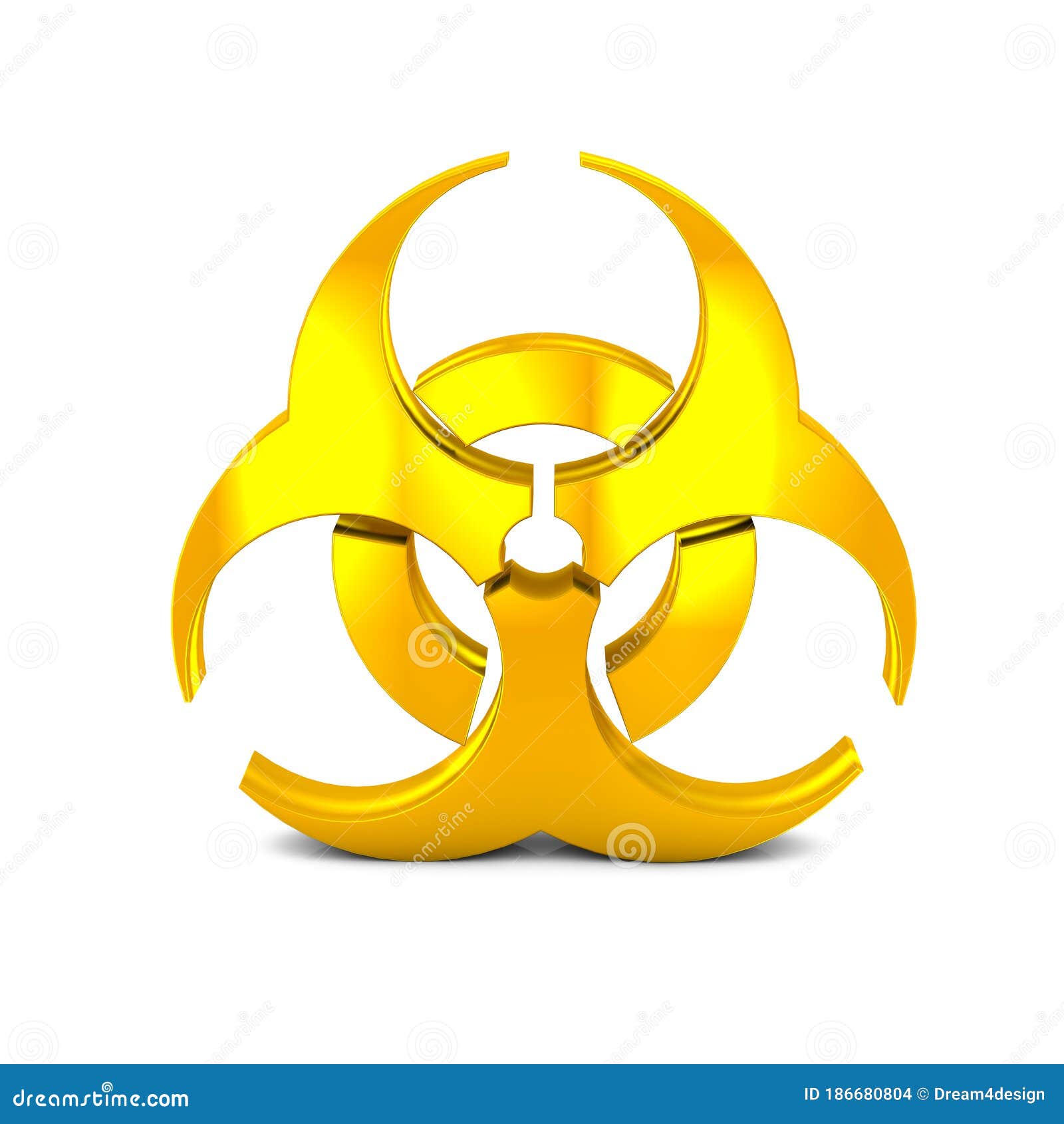 Biohazard Sign Icon. Left Side View 3d Rendering Stock Illustration ...