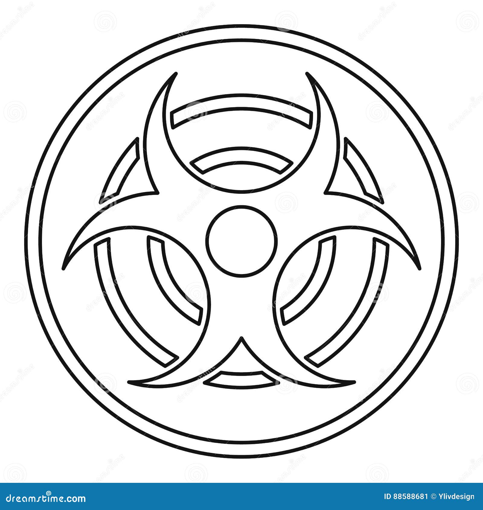 Biohazard Sign Icon, Outline Style Stock Vector - Illustration of power ...