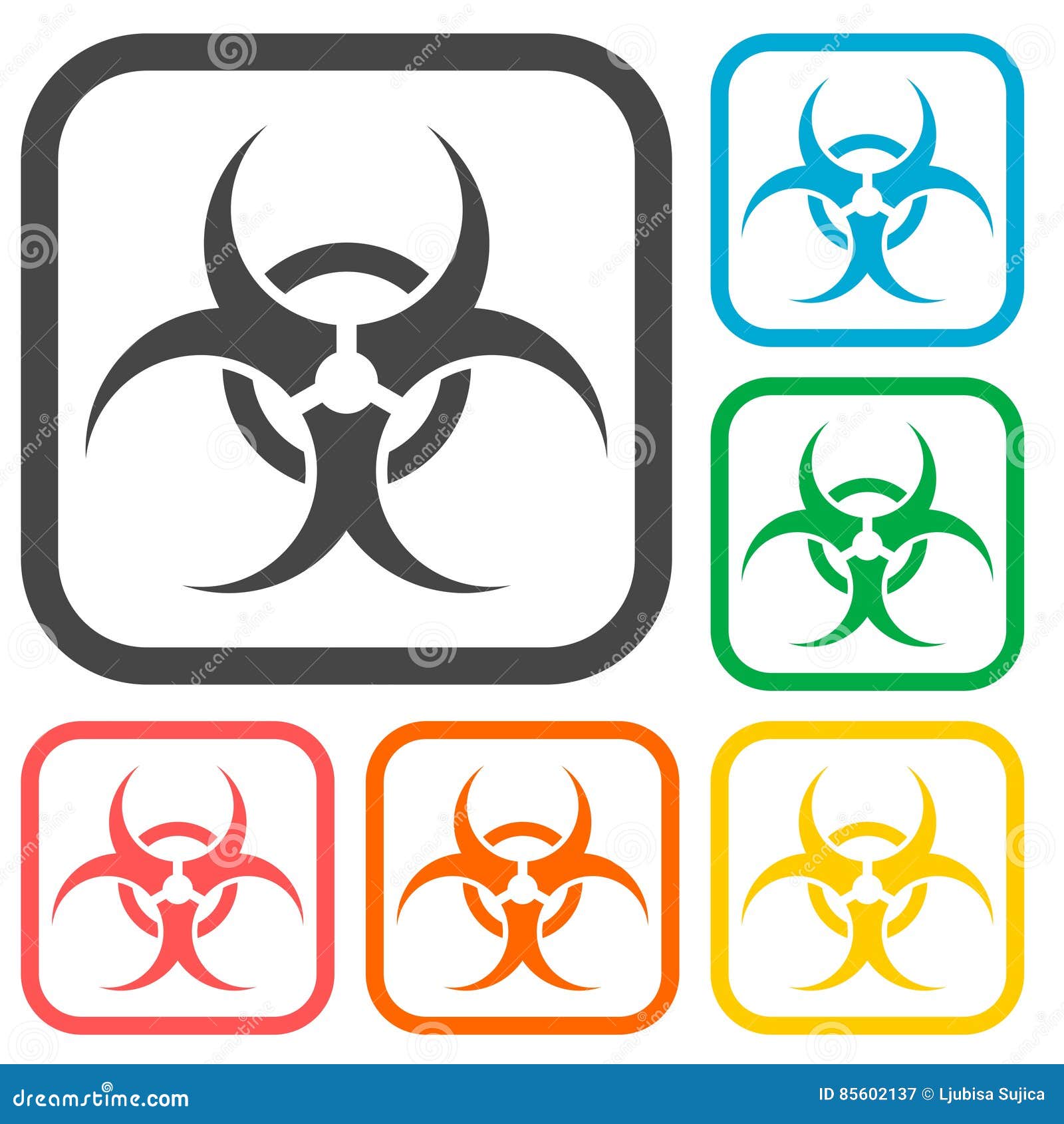 Biohazard sign icon stock vector. Illustration of icon - 85602137