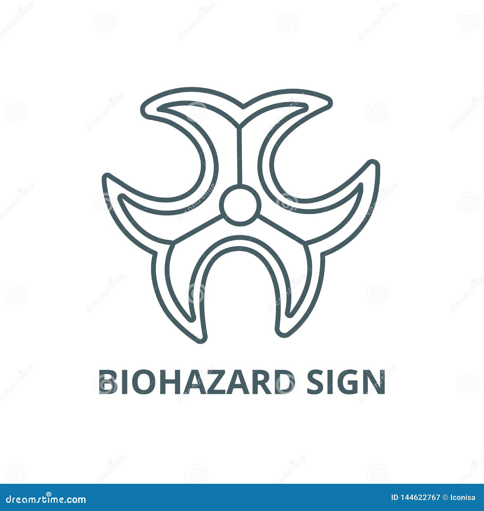 Biohazard Sign Line Icon, Vector. Biohazard Sign Outline Sign, Concept ...