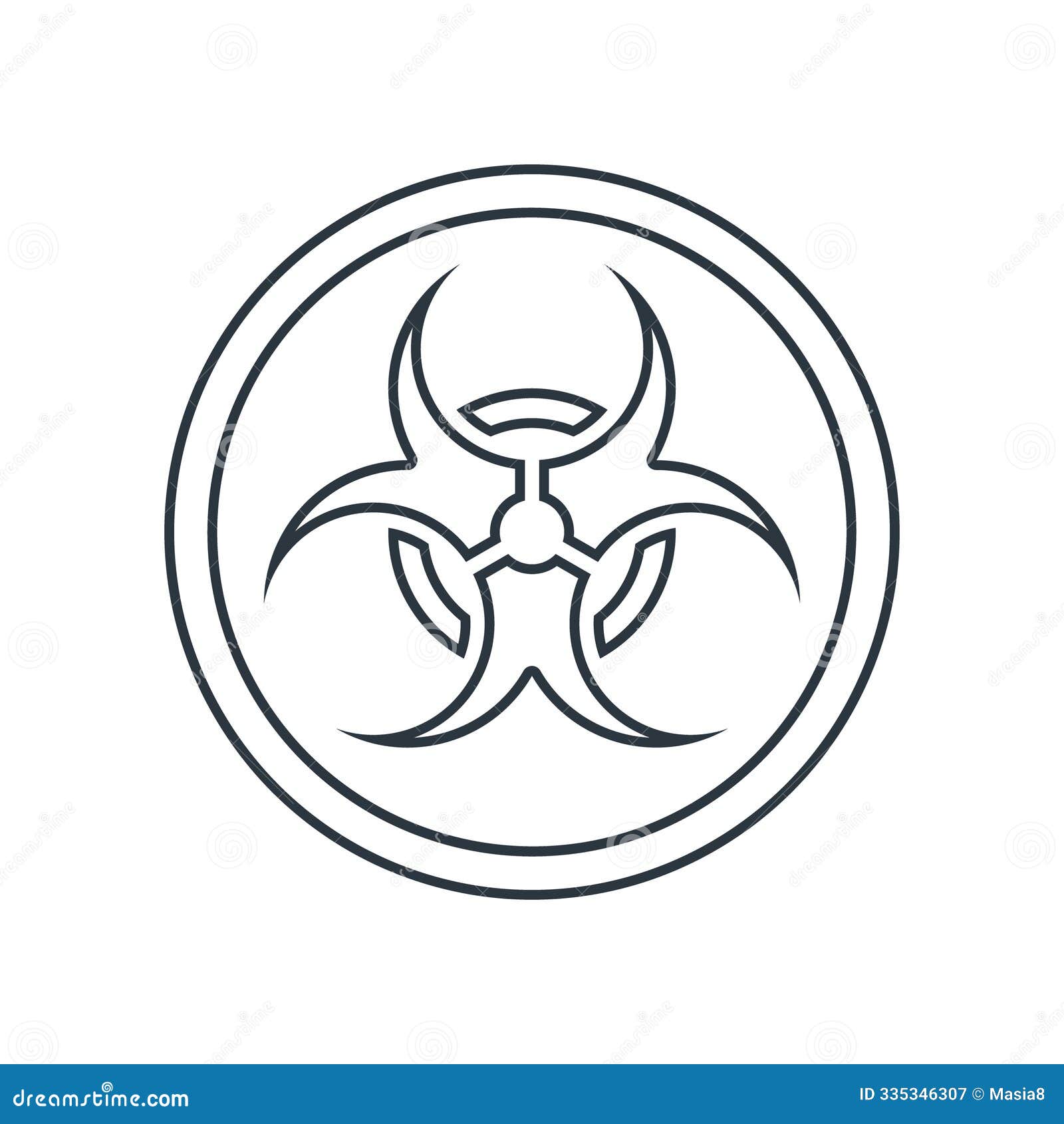 Biohazard Sign in Linear Style, Vector Stock Vector - Illustration of ...